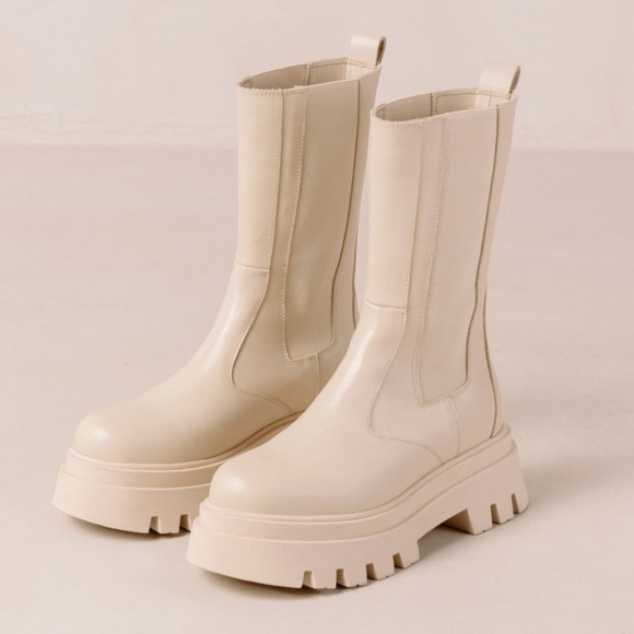 ALOHAS | Shoes | New Alohas All Rounder Boot 9 Ivory 4 Leather Moto ...